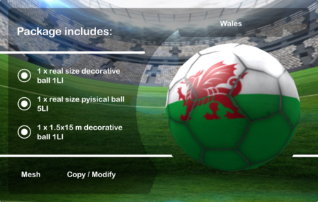 Second Life Marketplace - Soccer/Football ball - Wales