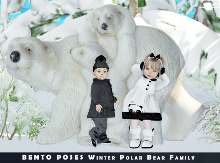 Second Life Marketplace - *ATLAS* BENTO POSES Winter Polar Bear Family