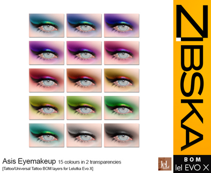 Second Life Marketplace - Zibska Evo X ~ Asis Eyemakeup in 15 colors in ...