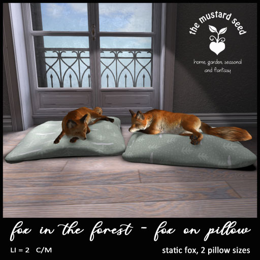 Second Life Marketplace - tms winter: fox in the forest fox on pillow