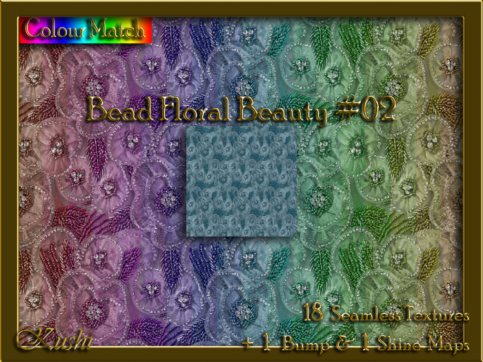 Second Life Marketplace - Bead Floral Beauty #02 Seamless Texture Set