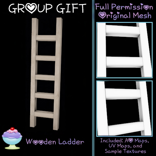 Second Life Marketplace - [Sherbert] Full Perm Wooden Ladder (ADD)