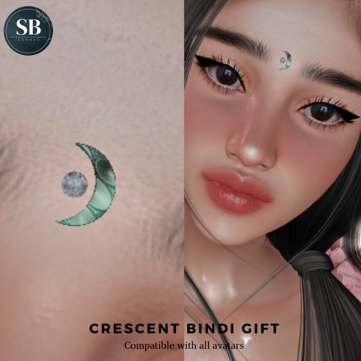 Second Life Marketplace - [SB] Crescent Moon 3D Bindi - Christmas GIFT