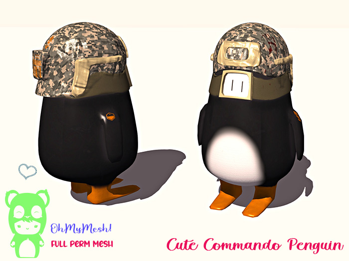 Second Life Marketplace - OhMyMesh! Cute Commando Penguin Full Perm Mesh