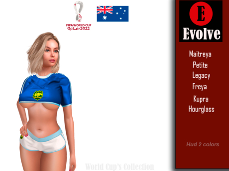 Second Life Marketplace - Evolve - Marcela Australia WC2022 Outfit DEMOS