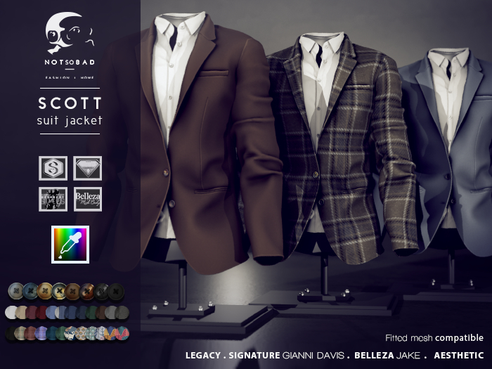 Second Life Marketplace - not so bad . mesh . SCOTT suit jacket . full ...