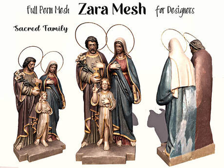 Second Life Marketplace - ZM - Christmas Sacred Family - FULL PERM MESH
