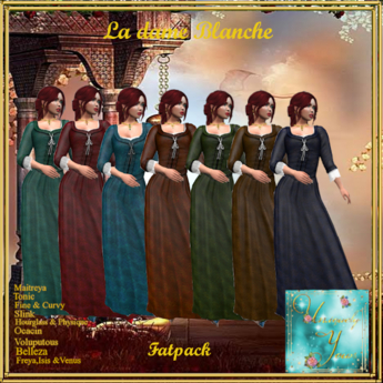 Second Life Marketplace - UY - La dame Blanche RED Medevial,Elven,Dress ...