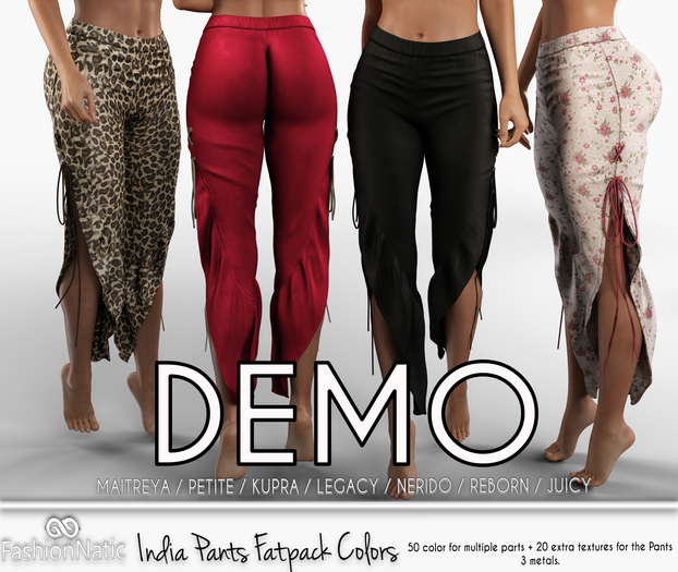 Second Life Marketplace - Demo Leather Pants India Pants - Maitreya ...