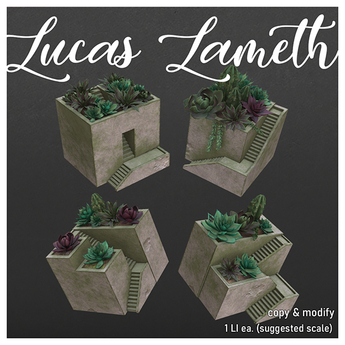 Second Life Marketplace - [Lucas Lameth] Modular Succulent Planters