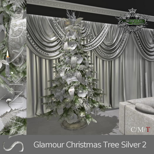 Second Life Marketplace - Swank & Co. Glamour Christmas Tree Silver 2