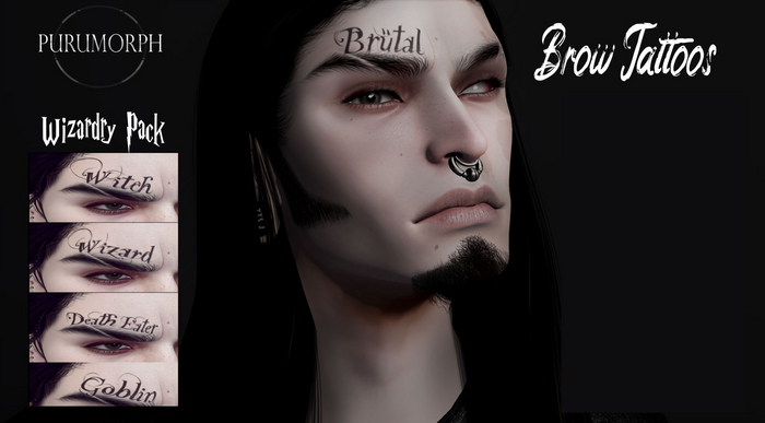 Second Life Marketplace - [Purumorph] Brow Tattoos (Wizardry Pack)