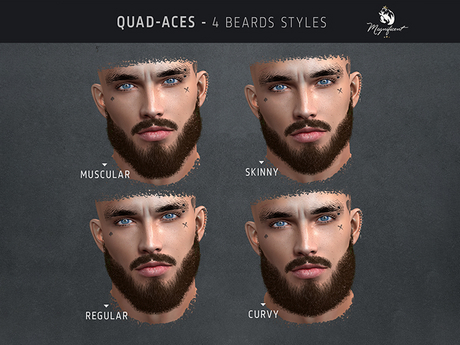 Second Life Marketplace - [MAGNIFICENT] QUAD-ACES - Beards (Set 4 ...