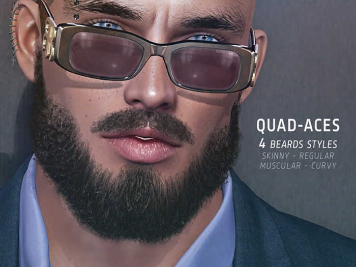Second Life Marketplace - [MAGNIFICENT] DEMO QUAD-ACES - Beards (Set 4 ...