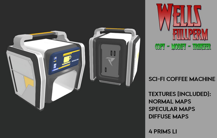 Second Life Marketplace - [WFP] - Sci-fi Coffee Machine