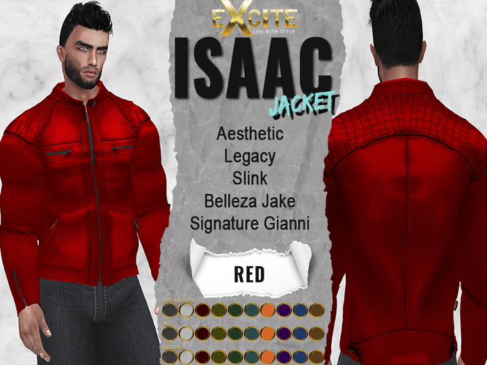 Second Life Marketplace - Excite Isaac Jacket Red