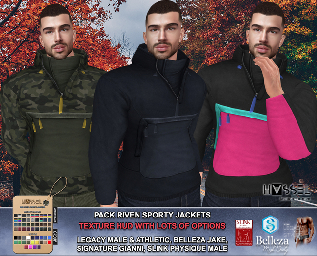 Second Life Marketplace - (HASSEL) PACK RIVEN SPORTY JACKETS 406 LEGACY ...