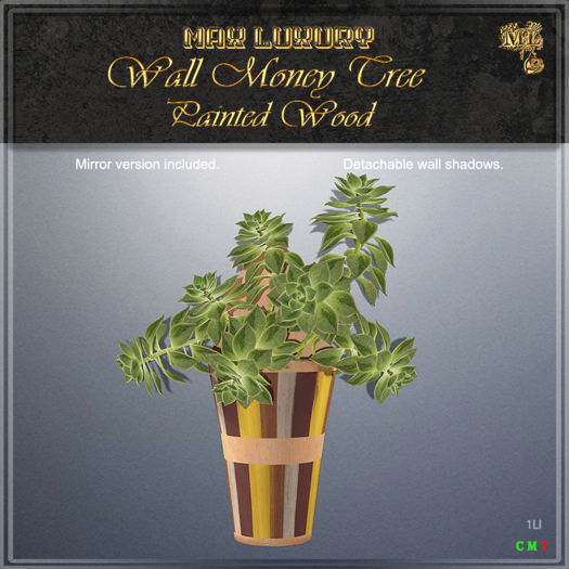 Second Life Marketplace - Max Luxury - Wall Money Tree (Painted Wood)