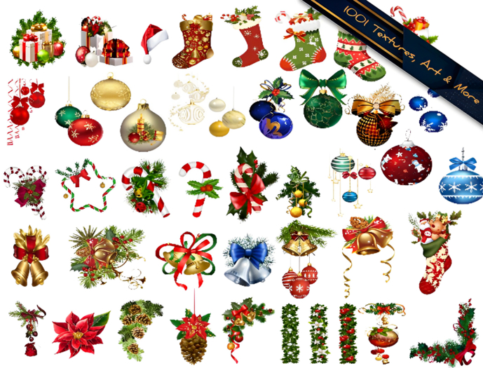 Second Life Marketplace - 42 Christmas Decorations Alpha Textures ...