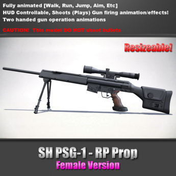 Second Life Marketplace - SH RP Prop Gun - PSG-1 (Female Version)