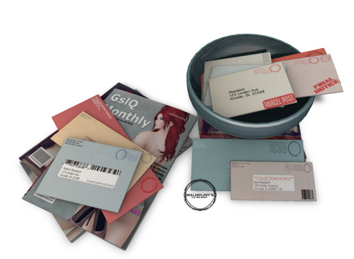 Second Life Marketplace - Second Spaces - Cluttered House - unopened mail