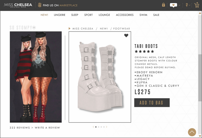 Second Life Marketplace - .miss chelsea. Tabi Boots White