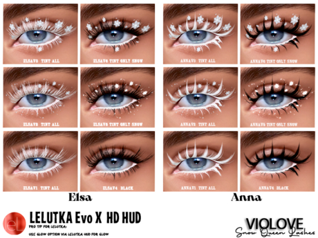 Second Life Marketplace - VIOLOVE / Snow Queen Lashes HD / Lelutka Evo ...