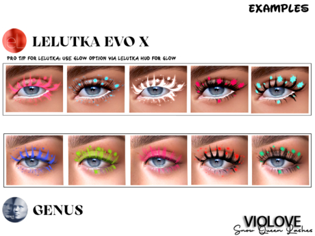 Second Life Marketplace - VIOLOVE / Snow Queen Lashes HD / Lelutka Evo ...