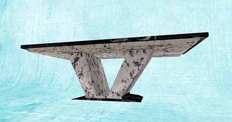 Second Life Marketplace - A-Tech - Marble Table Black & White (Mesh)