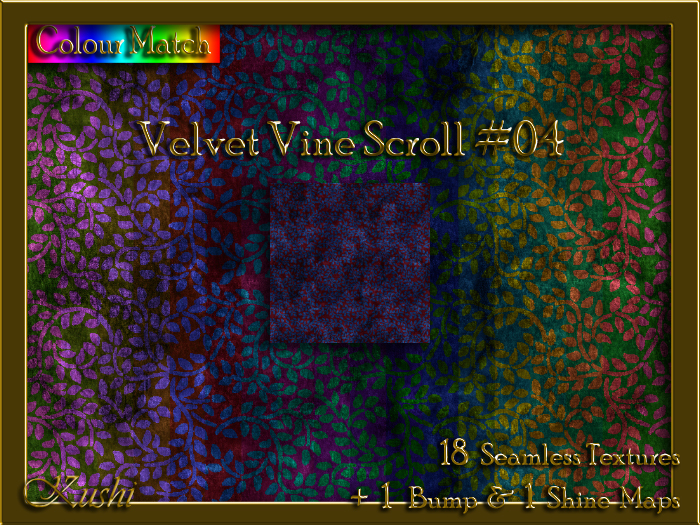 Second Life Marketplace - Velvet Vine Scroll #04 Seamless Texture Set