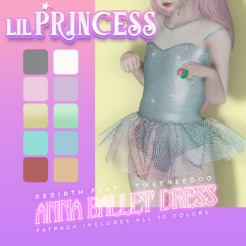 Second Life Marketplace - LilPrincess Anna Ballet Dress White