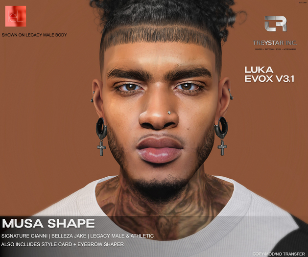 Second Life Marketplace - { Treystar Inc. } - Lelutka Luka EvoX shape ...