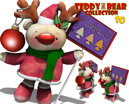 Second Life Marketplace - !CB! Christmas Teddy Bear #10 Reindeer