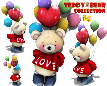 Second Life Marketplace - !CB! Valentine Teddy Bear #14 Balloon