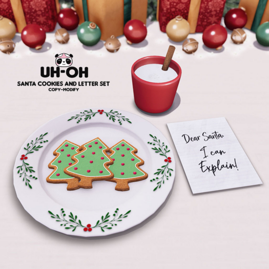 Second Life Marketplace - uh-oh: Santa Cookies And Letter Set ...