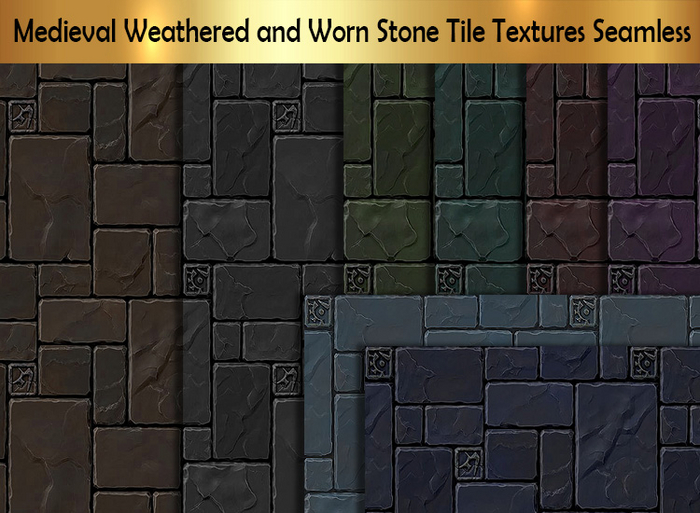 Second Life Marketplace - Medieval Weathered and Worn Stone Tile ...