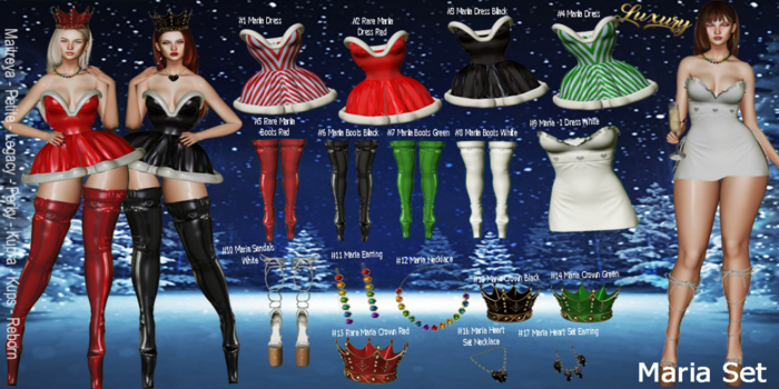 Second Life Marketplace - #2 Rare Maria Dress Red [Luxury]