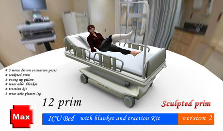 Second Life Marketplace - ICU Hospital Bed [copy /mod]