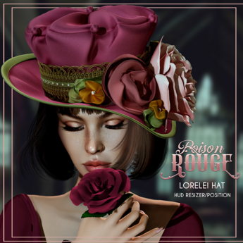 Second Life Marketplace - POISON ROUGE Lorelei Hat Magenta