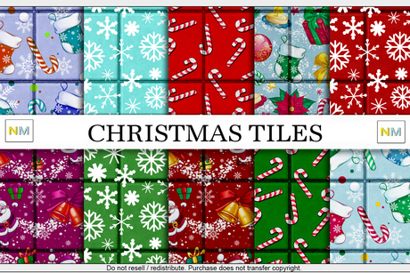 Second Life Marketplace - Christmas Tiles 10 Seamless Builders Textures NM