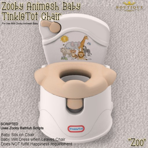 Second Life Marketplace - Zooby Animesh Baby TinkleTot Potty Chair ZOO ...