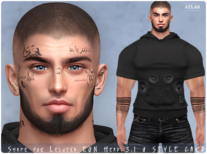 Second Life Marketplace - *ATLAS* Mens Shape ANTON for Lelutka EON Head ...