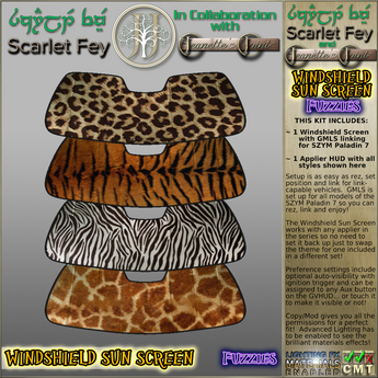 Second Life Marketplace - SF:: ~JJ~ Windshield Sun Screen (Fuzzies)