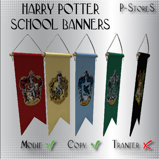 Second Life Marketplace - HARRY POTTER SCHOOL BANNERS - 2022 (wear me ...