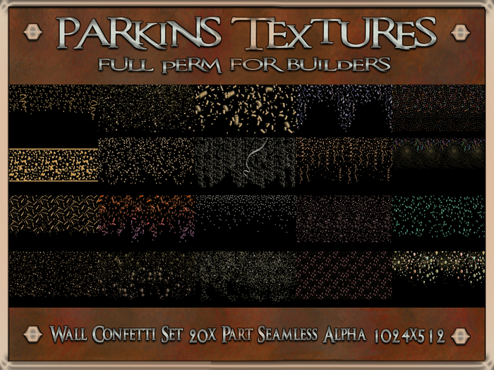 Second Life Marketplace - Parkins Textures - Wall Confetti Set - 20 x ...