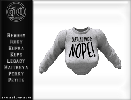 Second Life Marketplace - :.JC // Fey Mood Sweater White