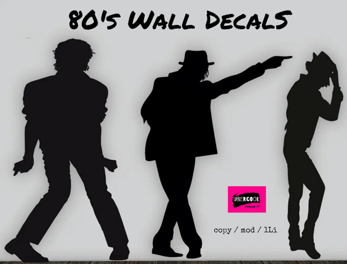 Second Life Marketplace - *uC* 80's MJ 3 Wall Decals eighties 80s