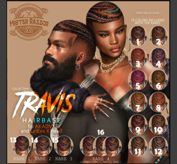 Second Life Marketplace - 16. MR Travis Hairbase RARE
