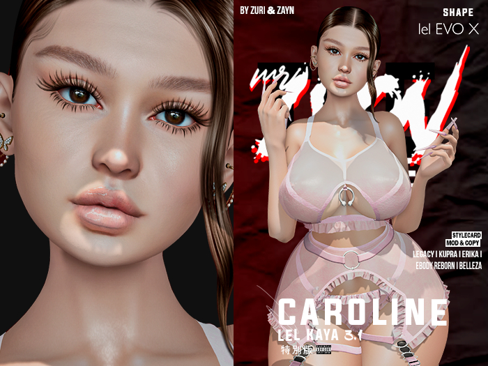 Second Life Marketplace - CAROLINE Shape for Lelutka Kaya 3.1 Head by MR LYON
