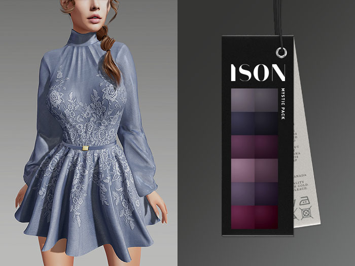 Second Life Marketplace - ISON - clarise lace waist dress - mystic